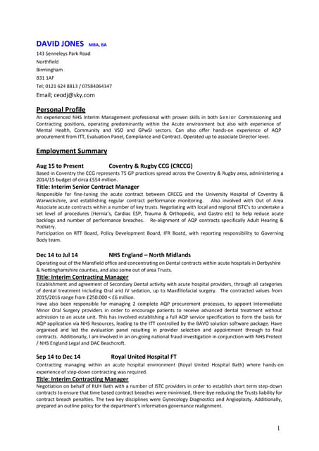 CV Jonathan Grice | PDF