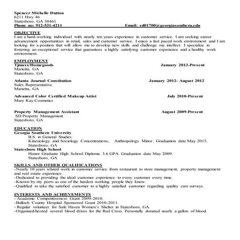 2016Spencer Michelle Dutton_Resume | DOCX