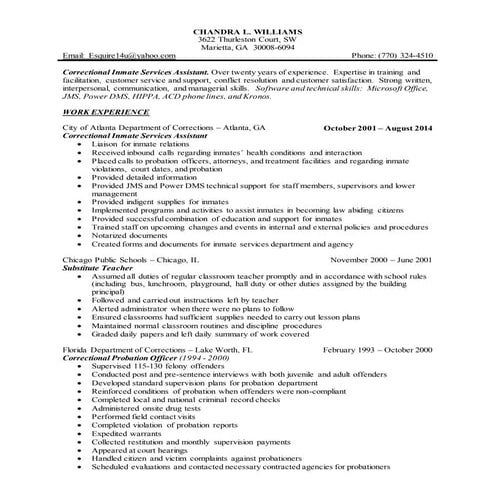 Williams, Chandra - Resume | PDF