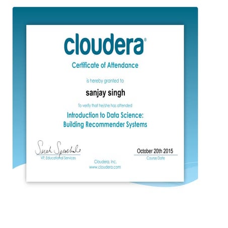 cloudera data science certificate | PPT