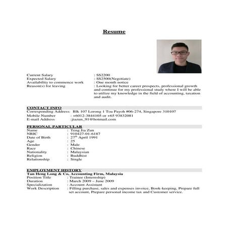 Teng-Jia-Zun-resume | PDF