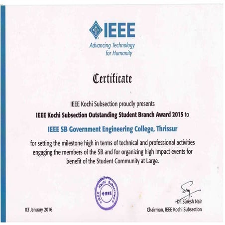 Best Student Branch Award Pdf
