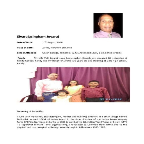 S Jeyaraj - Profile | PDF