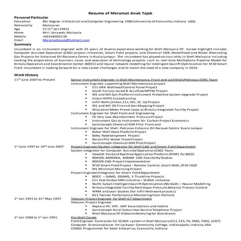 Resume of Meramat Anak Tajak | DOCX