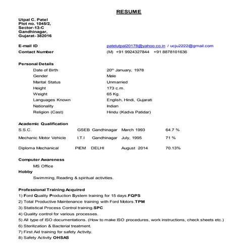 Resume UCP | DOCX