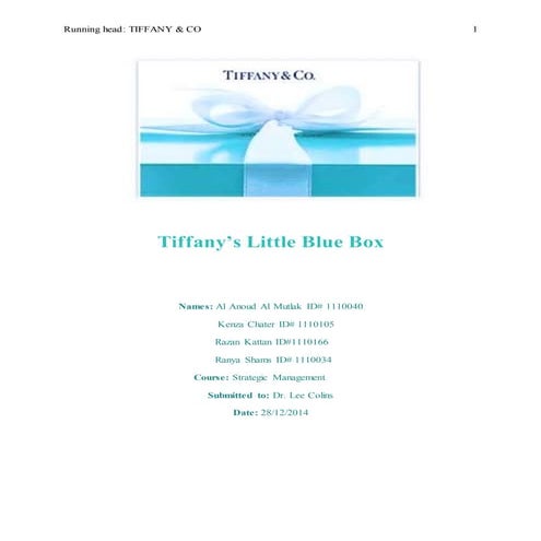 Tiffany & Co. Case | DOCX