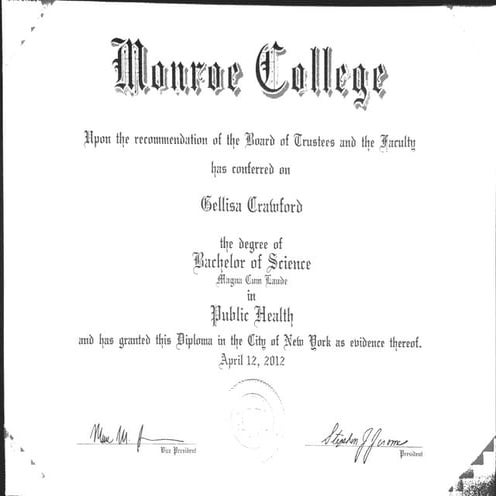 Monroe college Transcript page #2 | PDF