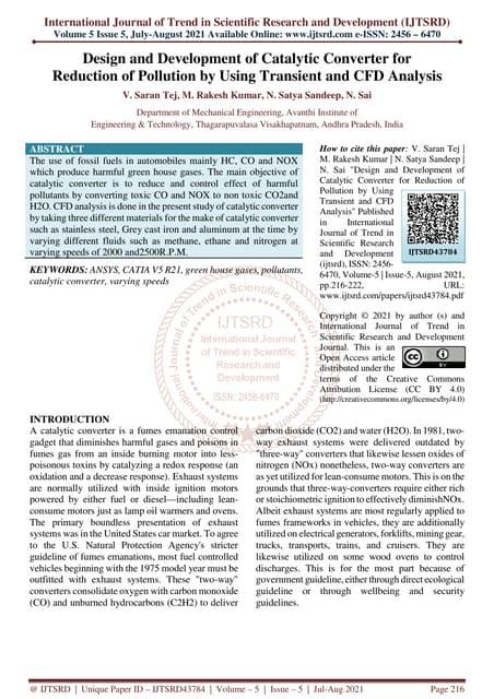 Three way catalytic converter | PPTX