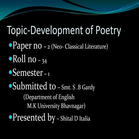 34 development of poetry | PPTX