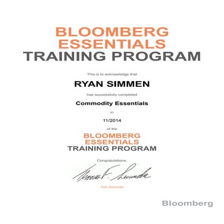 Bloomberg Commodity Essentials | PDF