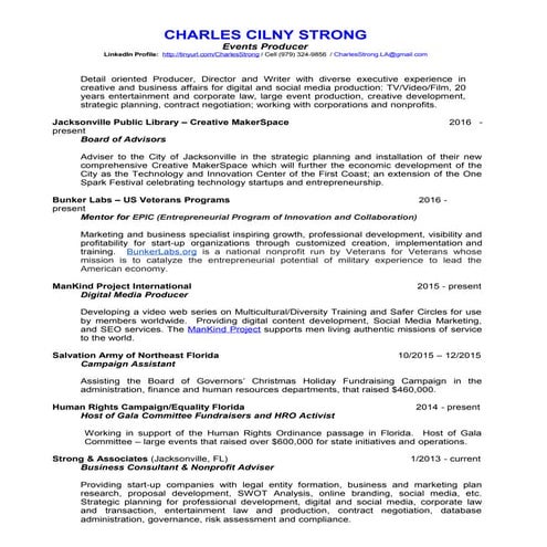 Charles Strong - Events Producer | PDF