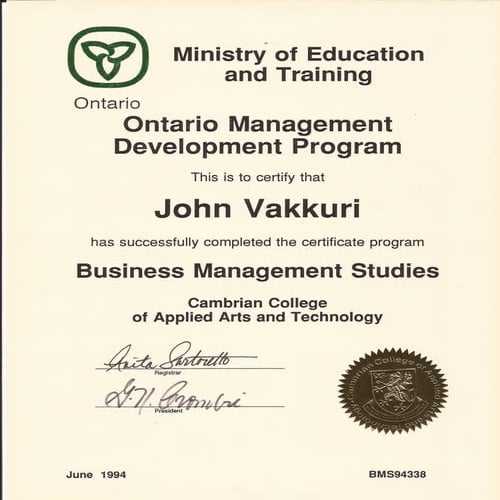 Cambrian College - Ontario Management Development Program Certificate ...