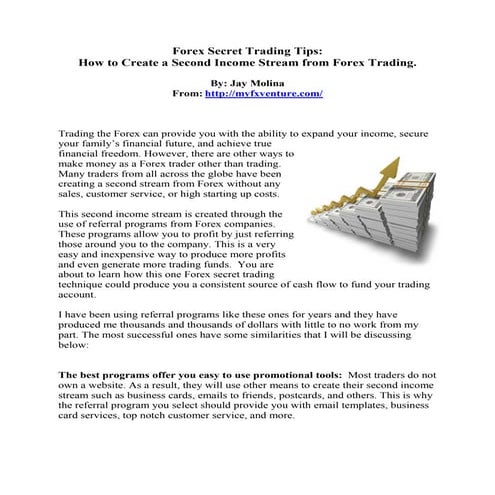34 forex secret trading tips how to create a second income stream with ...