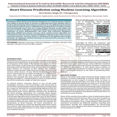 Heart Disease Prediction using Machine Learning Algorithm | PDF