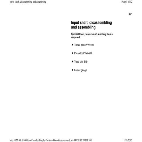 35 1 input shaft assembly | PDF