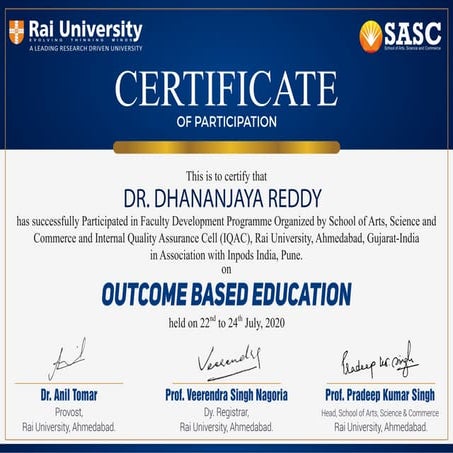 35.fdp on outcome based education certificate(1897) | PDF