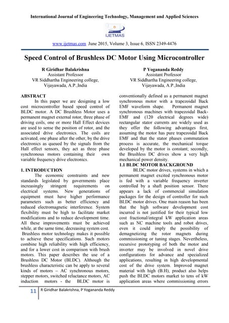 Design and Implementation of BLDC Motor with Integrated Drive Circuit | PDF
