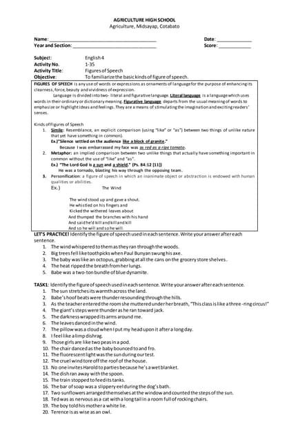Figues of speech quiz | PPTX