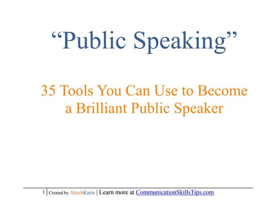 Public Speaking PowerPoint Presentation | PPT