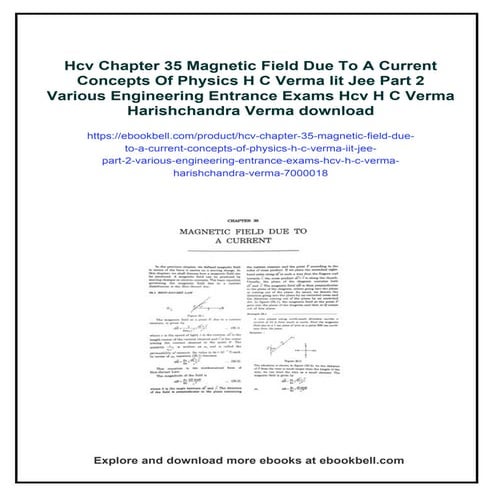 Hcv Chapter 35 Magnetic Field Due To A Current Concepts Of Physics H C ...