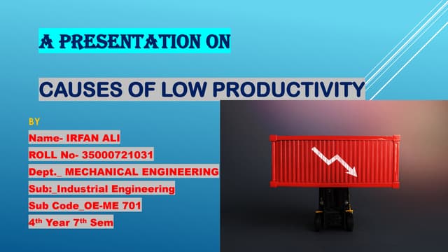 Causes of low Productivity on Industrial Engineering | PDF Causes of low Productivity on Industrial Engineering | PDF