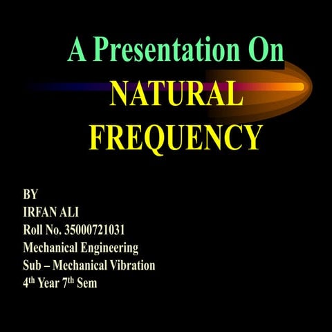 Natural Vibration with numerical attached | PDF