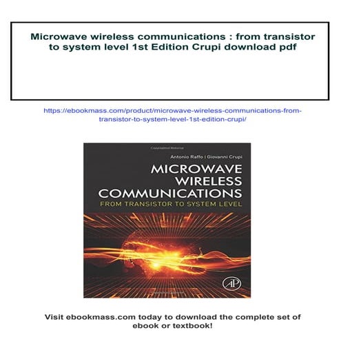 Microwave wireless communications : from transistor to system level 1st Edition Crupi | PDF