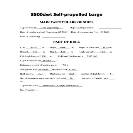 3500dwt self propelled barge | PDF