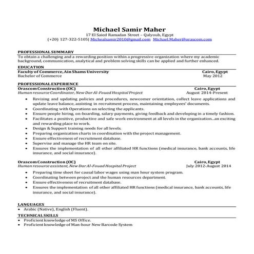 Michael Maher CV (2) | DOCX | Human Resources | Business