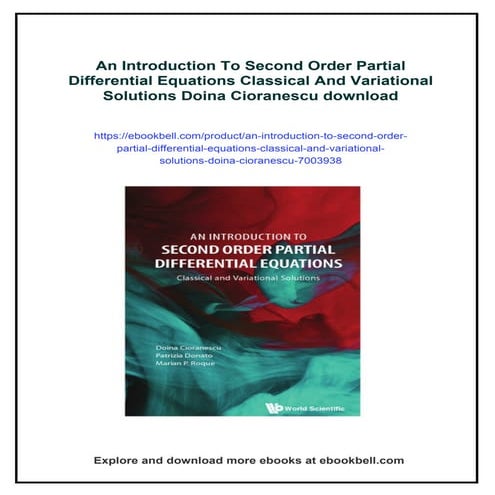 An Introduction To Second Order Partial Differential Equations Classical And Variational ...