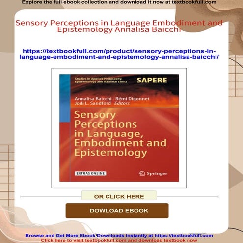Sensory Perceptions in Language Embodiment and Epistemology Annalisa ...