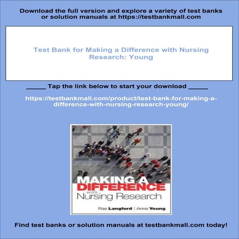 Test Bank for Making a Difference with Nursing Research: Young | PDF