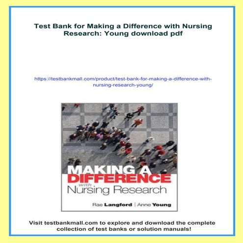 Test Bank for Making a Difference with Nursing Research: Young | PDF