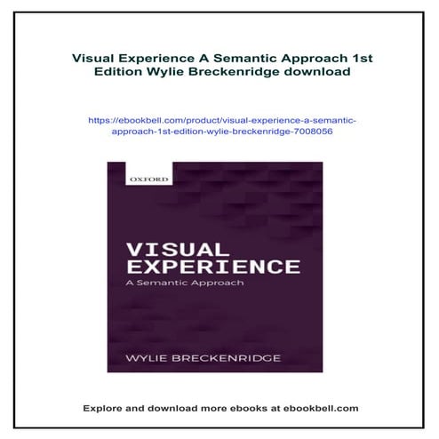 Visual Experience A Semantic Approach 1st Edition Wylie Breckenridge | PDF