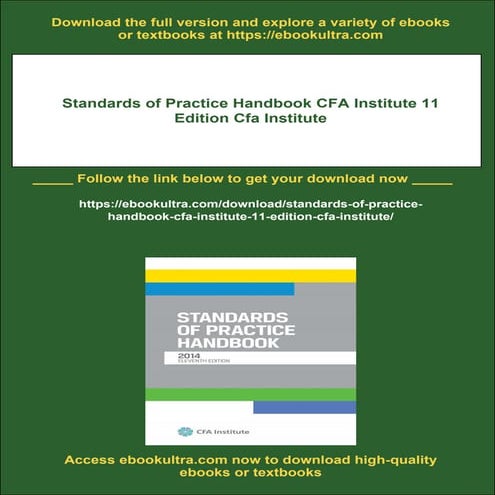 Standards of Practice Handbook CFA Institute 11 Edition Cfa Institute | PDF