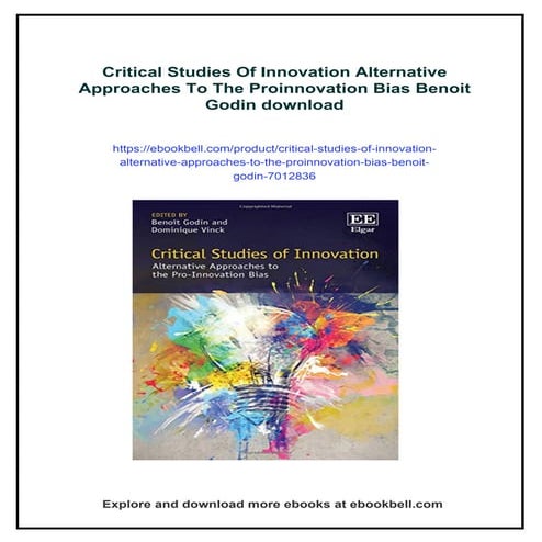 Critical Studies Of Innovation Alternative Approaches To The ...