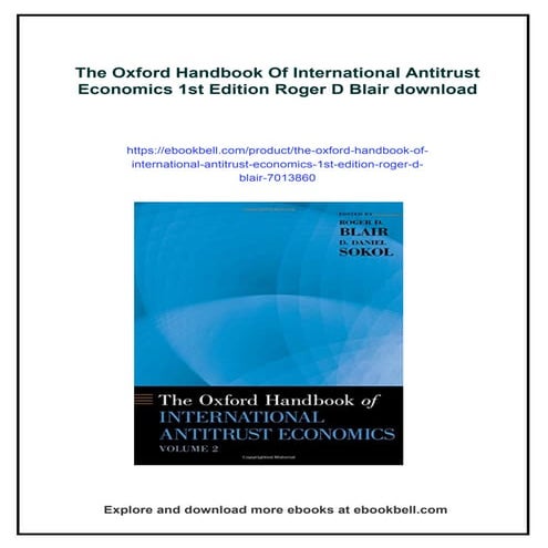 The Oxford Handbook Of International Antitrust Economics 1st Edition ...