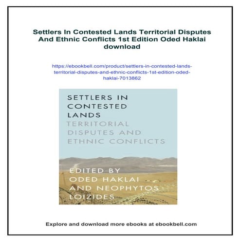 Settlers In Contested Lands Territorial Disputes And Ethnic Conflicts ...