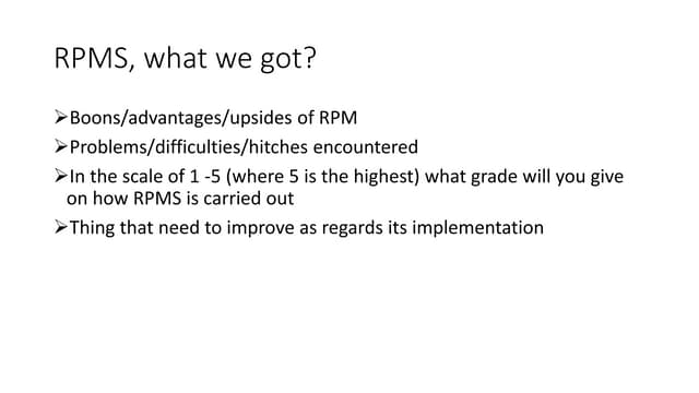 CDA SPMS Rating Scale | PPT