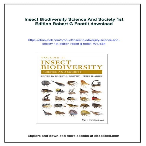 Insect Biodiversity Science And Society 1st Edition Robert G Foottit | PDF