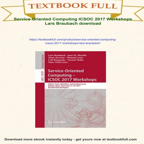 Service Oriented Computing ICSOC 2017 Workshops Lars Braubach | PDF