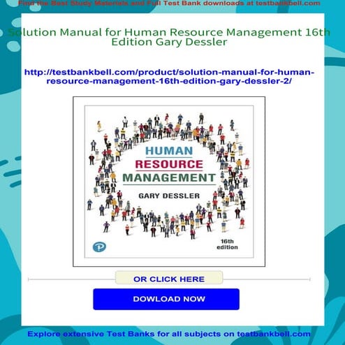 Solution Manual for Human Resource Management 16th Edition Gary Dessler ...