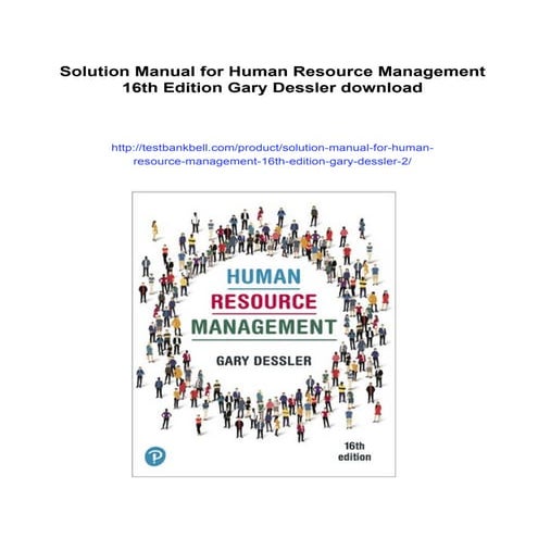 Solution Manual for Human Resource Management 16th Edition Gary Dessler | PDF