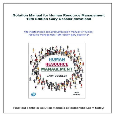 Solution Manual for Human Resource Management 16th Edition Gary Dessler ...