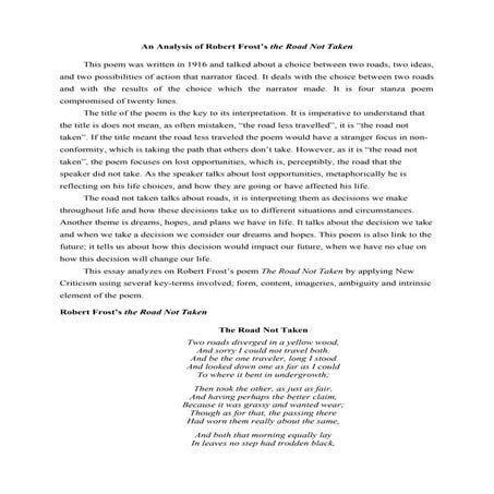 351237376-The-Road-Not-Taken-Analysis.docx | Free Download