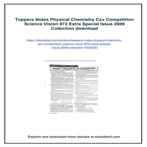 Toppers Notes Physical Chemistry Csv Competition Science Vision 872 ...
