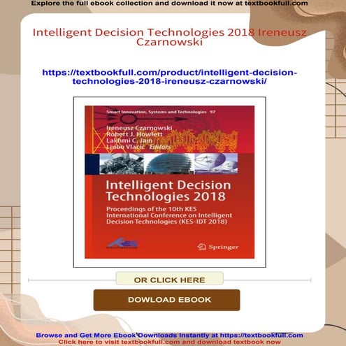 Intelligent Decision Technologies 2018 Ireneusz Czarnowski | PDF