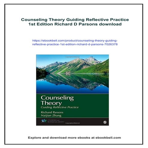 Counseling Theory Guiding Reflective Practice 1st Edition Richard D ...