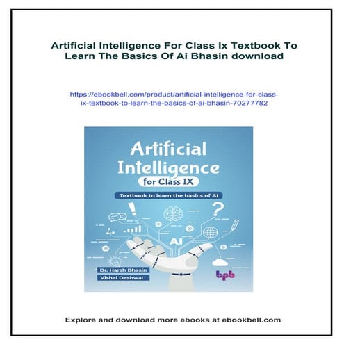 Artificial Intelligence For Class Ix Textbook To Learn The Basics Of Ai ...