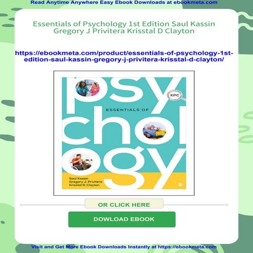 Essentials of Psychology 1st Edition Saul Kassin Gregory J Privitera ...